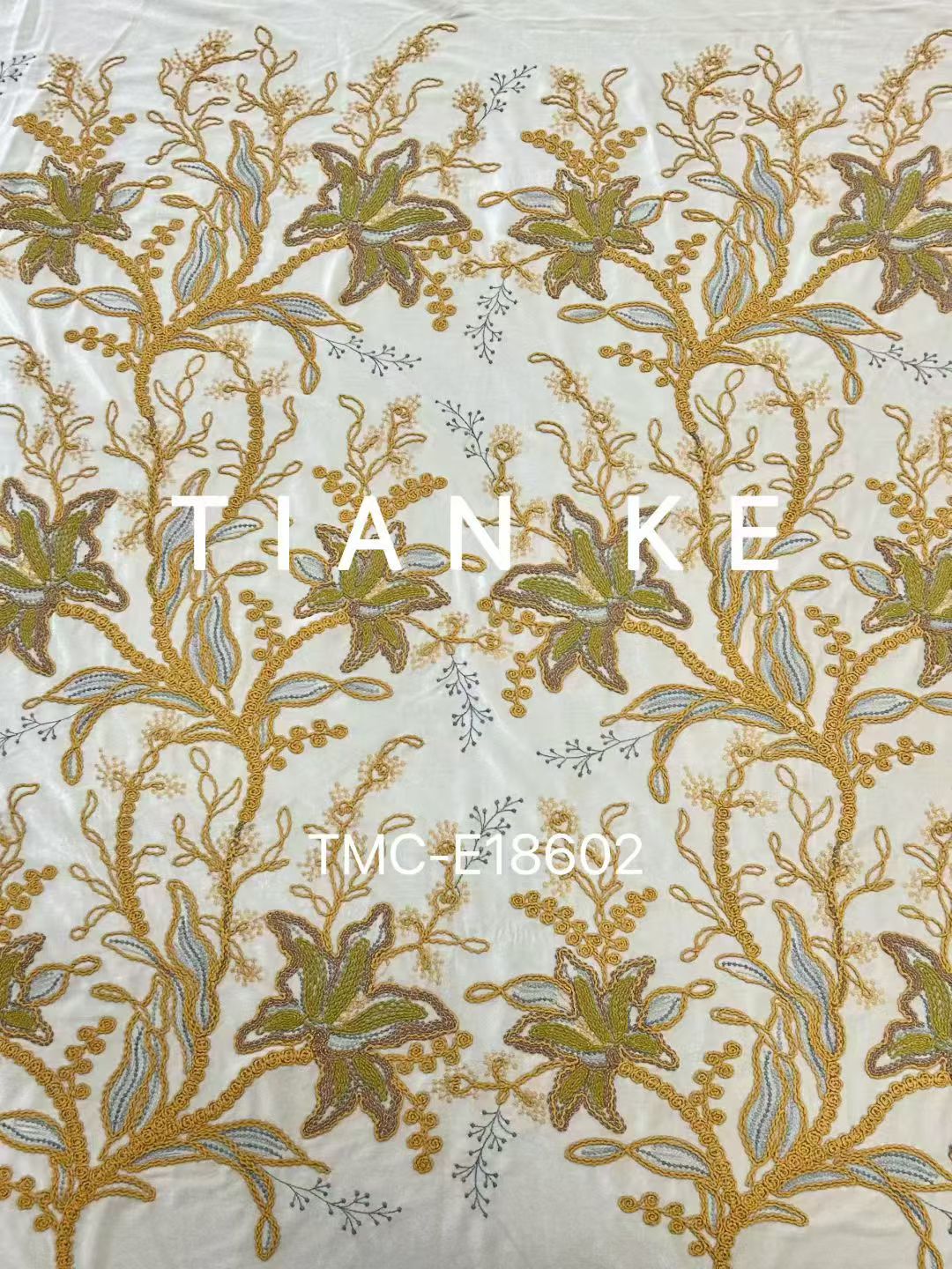 TMC-E18602-A (Multicolor Cord Yarn Flower Emboridery on Knitting Sp ...